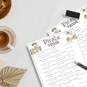 Pirate Trivia Game, Pirate Theme Party Game for Kids & Adults, Pirate ...
