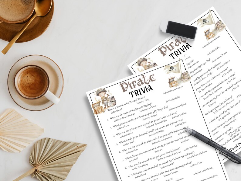 Pirate Trivia Game, Pirate Theme Party Game for Kids & Adults, Pirate ...
