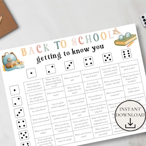 Back to School Dice Breaker, Back to School Game, Get to Know You Dice ...