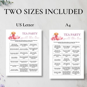 Spill the Tea Game, Tea Party Games Printable, Ladies Luncheon Game ...