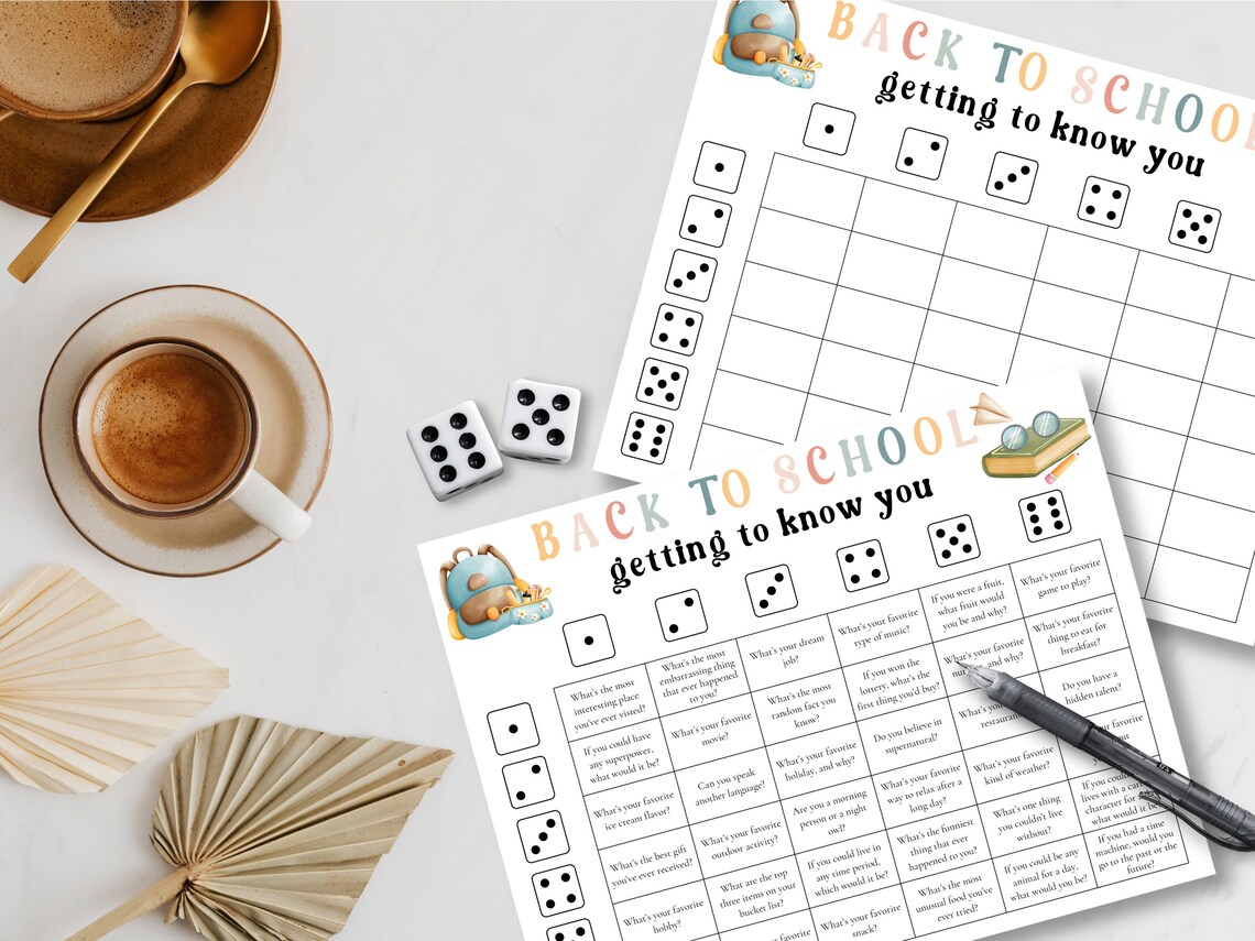 Back to School Dice Breaker, Back to School Game, Get to Know You Dice ...