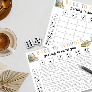 Back to School Dice Breaker, Back to School Game, Get to Know You Dice ...