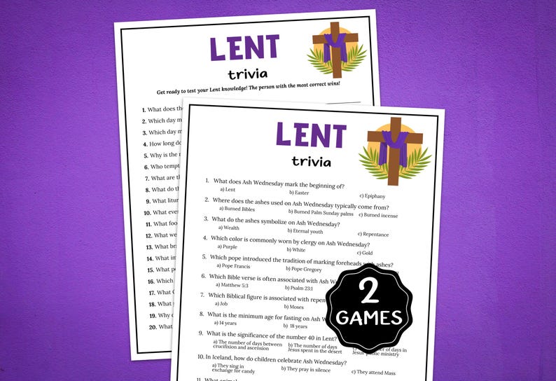 Lent Trivia Game, Easter Party Games, Sunday School Activities, Lenten ...