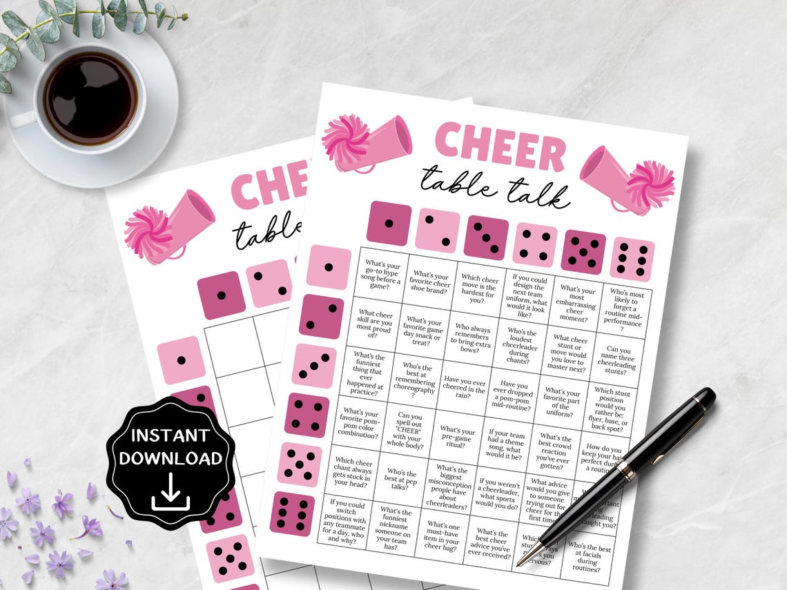 Cheer Team Bonding Game, Cheer Squad Dice Breaker Game, Cheer Team ...
