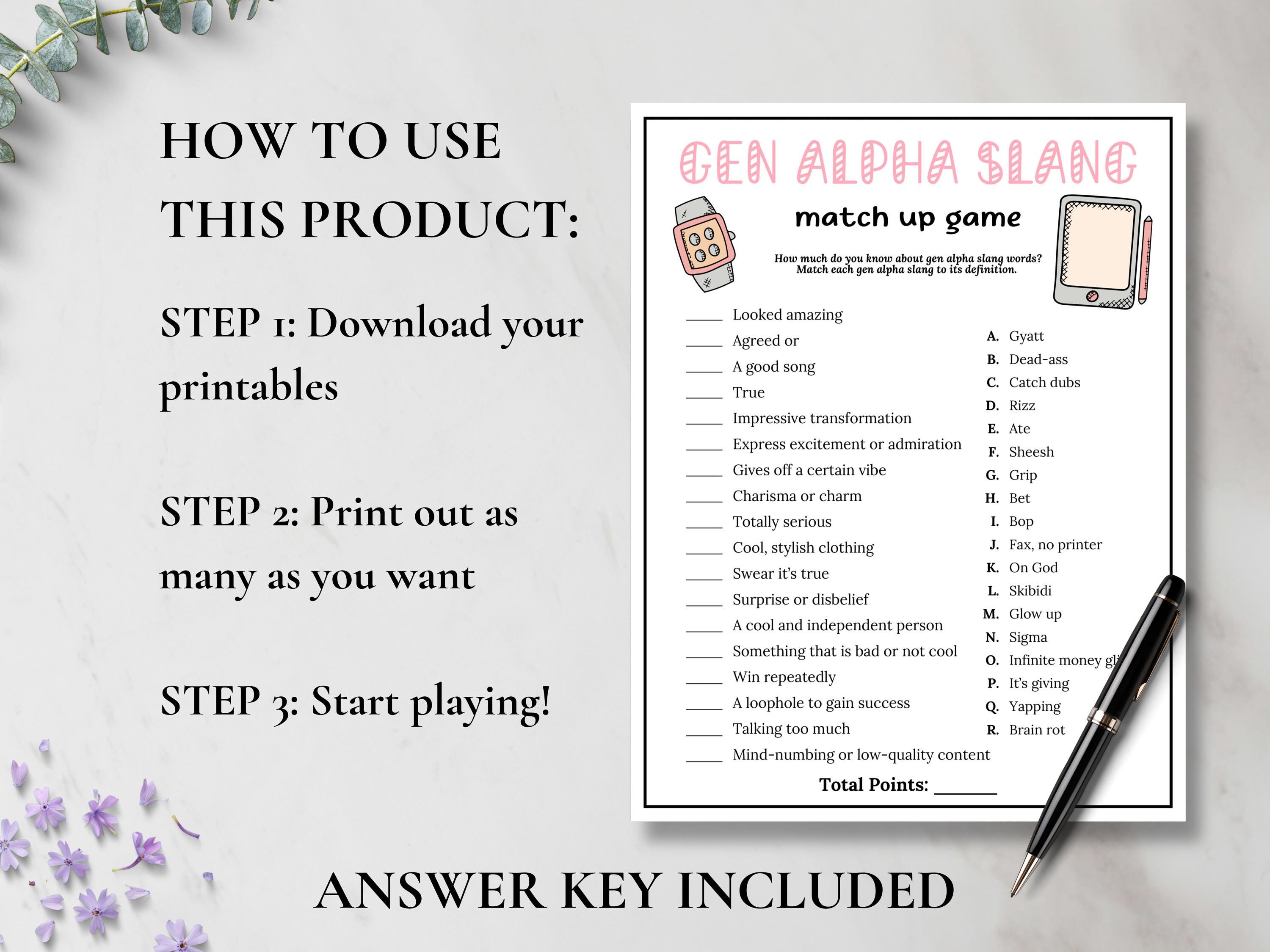 Gen Alpha Slang Trivia Game, 2000s Slang Quiz, 2010s Themed Party ...