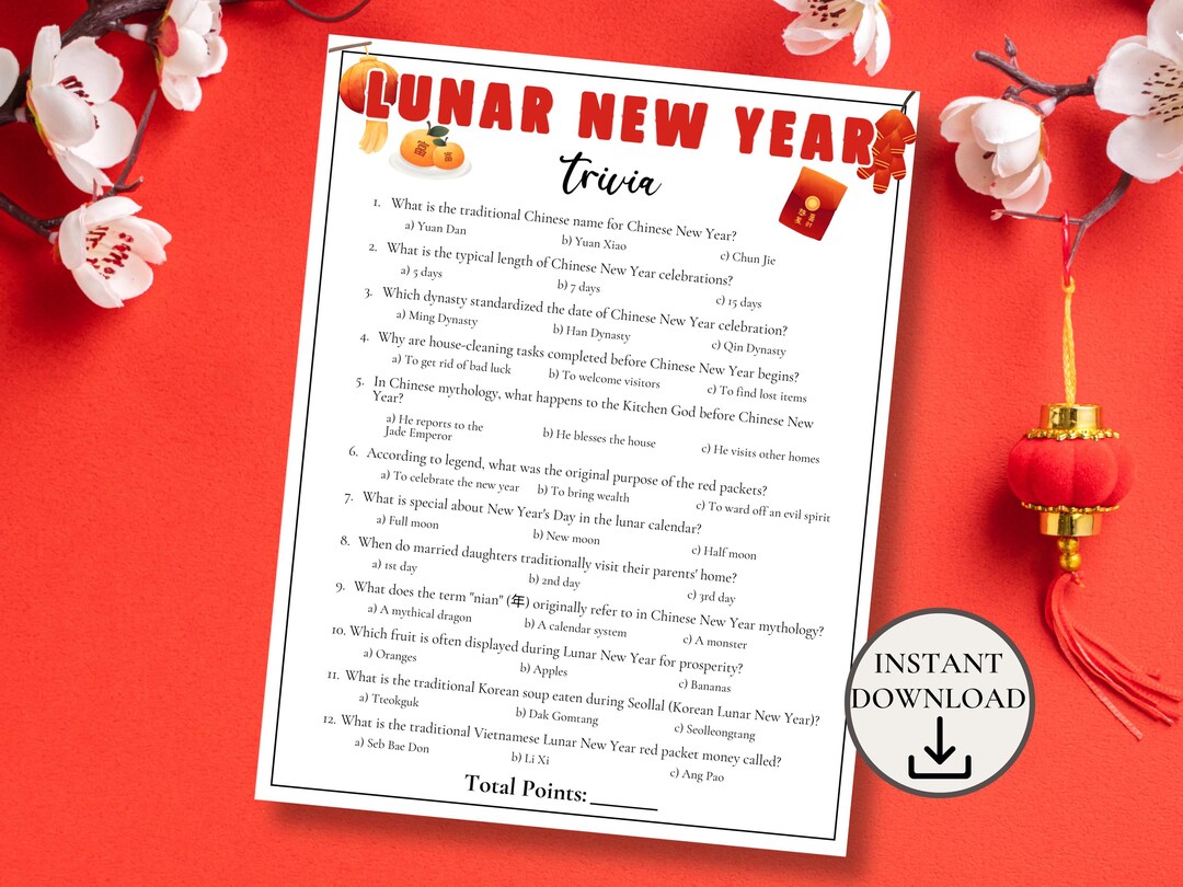 Lunar New Year Trivia,2025 Chinese New Year Games,chinese Party Games ...