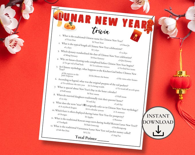Lunar New Year Trivia,2025 Chinese New Year Games,chinese Party Games ...