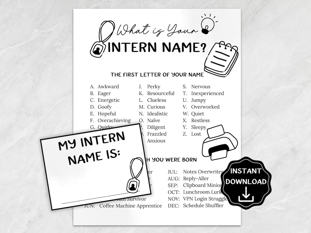 What's Your Intern Name Game With Name Tags, Intern Welcome Party Ideas ...