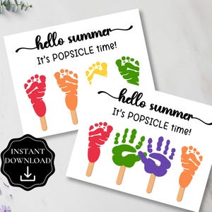 Popsicle Footprint Art, Summer Handprint Crafts for Kids, Handprint ...