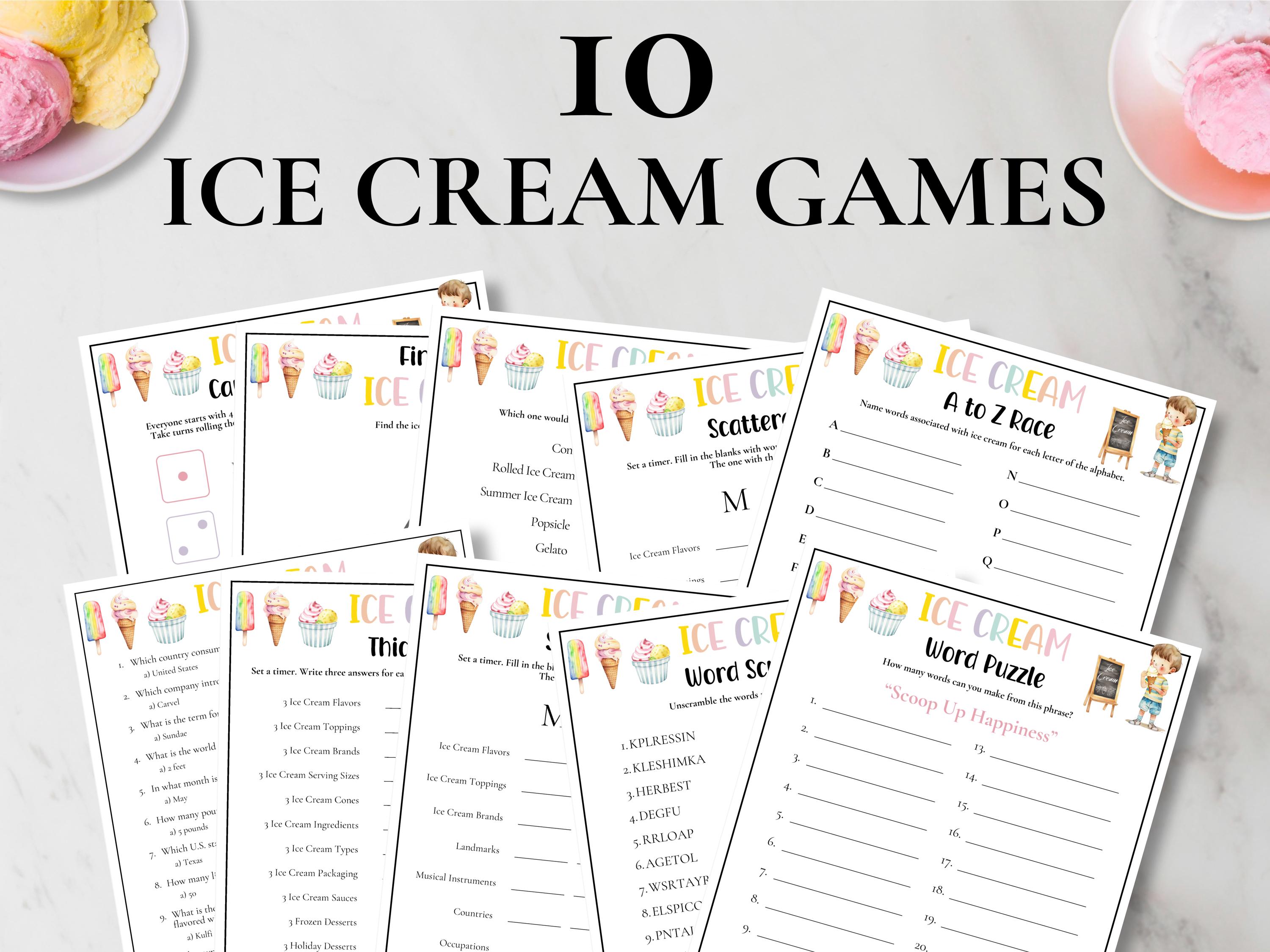 Ice Cream Game Bundle, Ice Cream Games for Kids & Adults, Funny Ice ...
