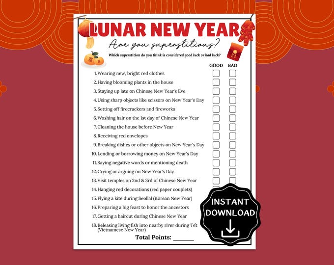 Chinese New Year Fact or Fiction Game, Lunar New Year Activity ...