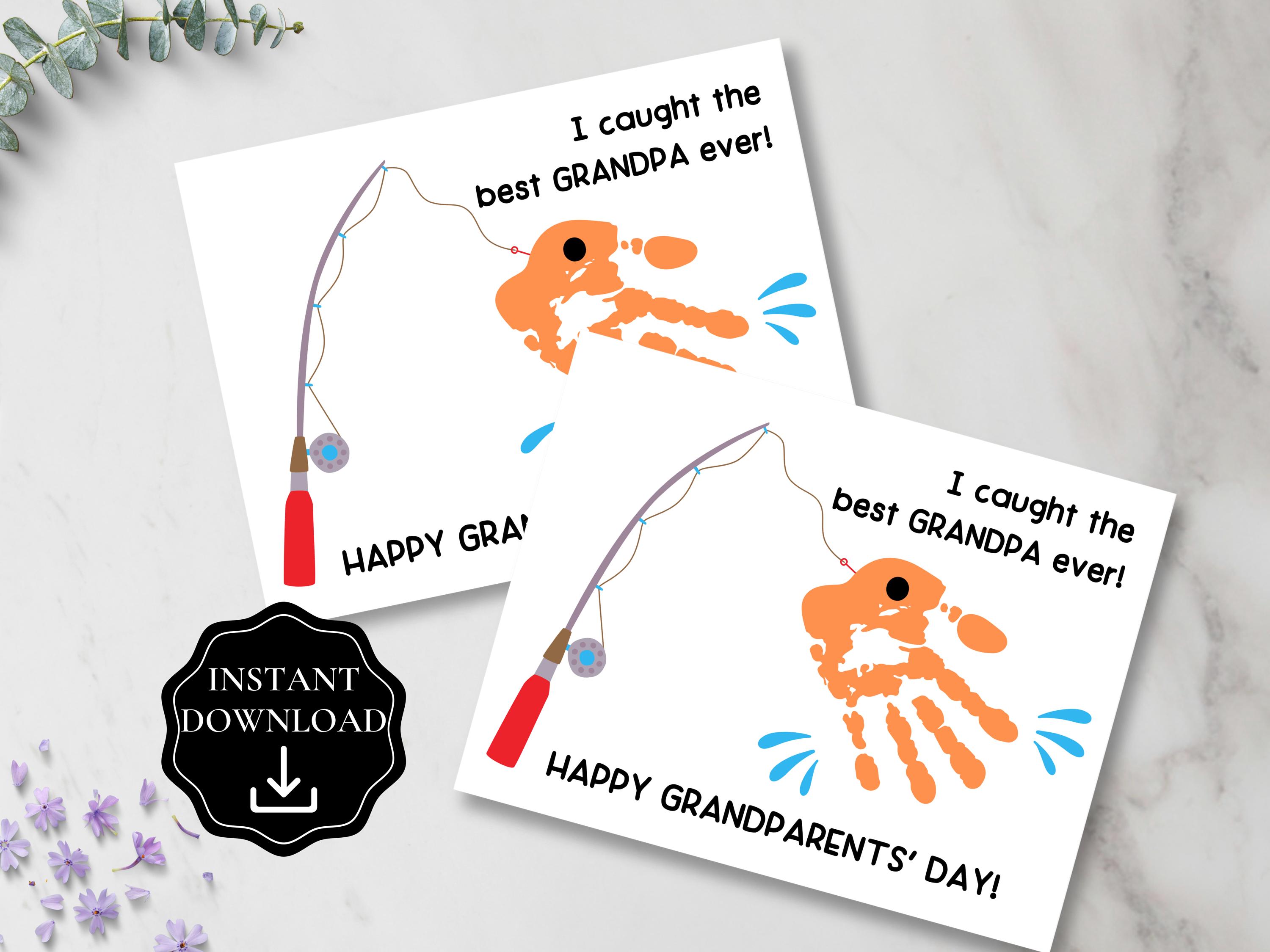 Grandpa Handprint Art, Grandparents' Day Fish Handprint Craft for ...