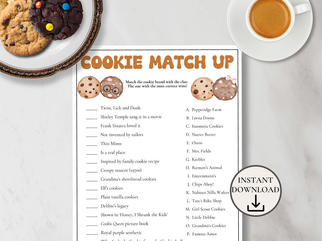 Cookie Matchup Game, Cookie Themed Games for Kids, Milk and Cookie ...