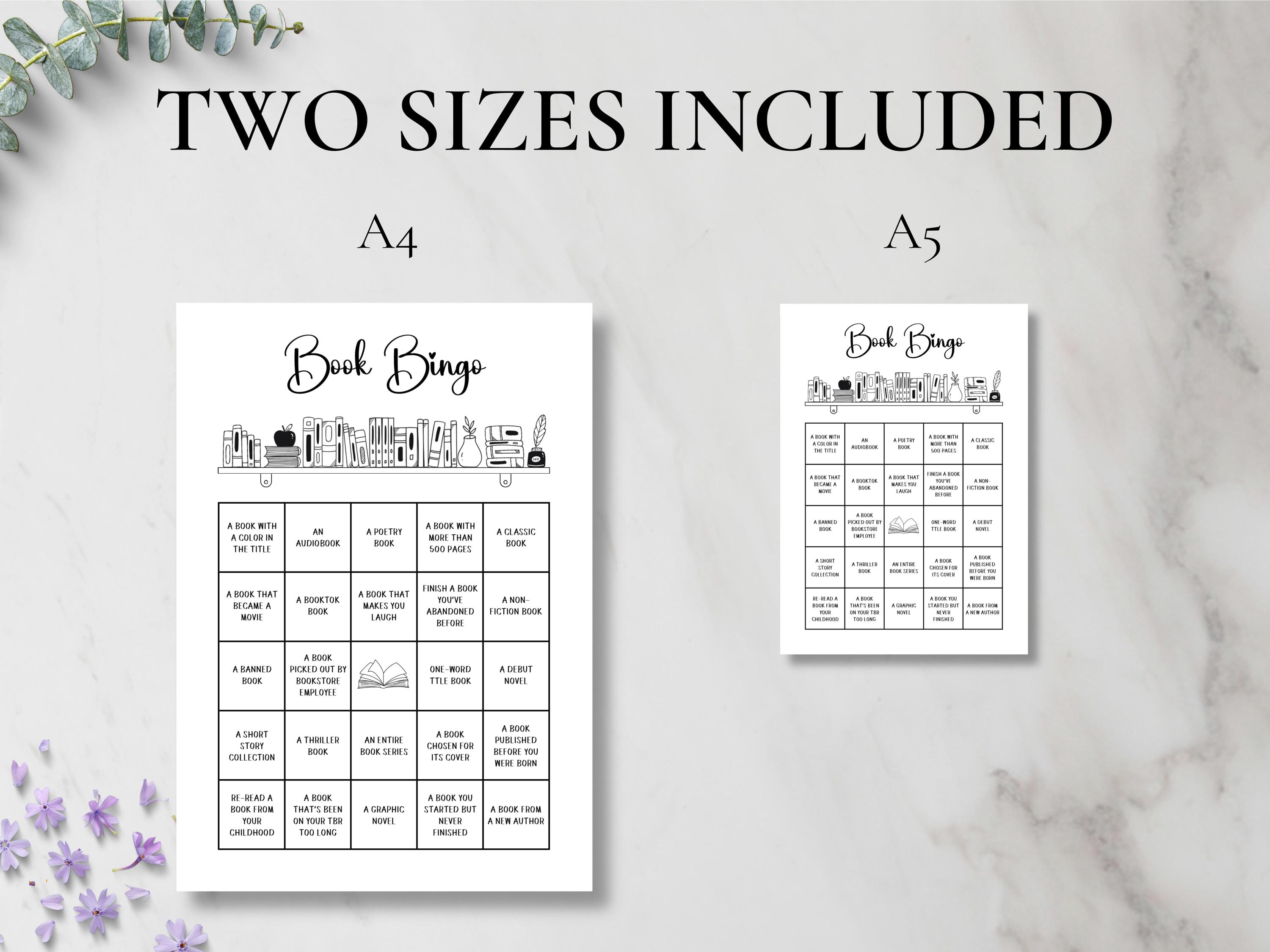 Book Bingo Game, 10 Book Bingo Cards for Book Challenge, Book Bingo ...