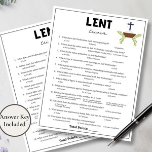 Lent Trivia Game, Easter Party Games, Sunday School Activities, Lenten ...