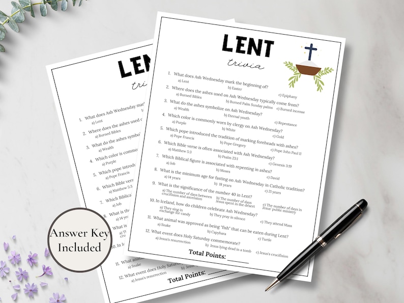 Lent Trivia Game, Easter Party Games, Sunday School Activities, Lenten ...