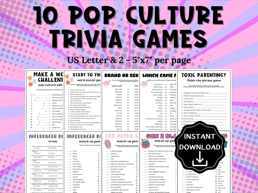 Pop Culture Trivia Games, Which Came First Game, Slumber Party Games ...