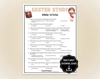 Easter Bible Trivia Game, Easter Story Games for Kids & Adults, Easter ...