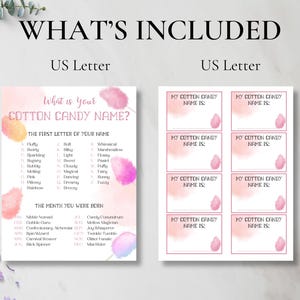 What's Your Cotton Candy Name Game With Name Tags, Fun Cotton Candy ...