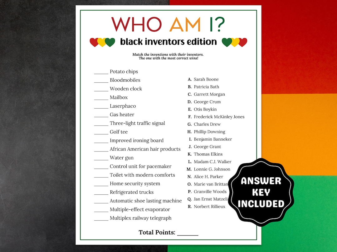 Juneteenth Games, Black Inventors Match up Game, Juneteenth Activities ...