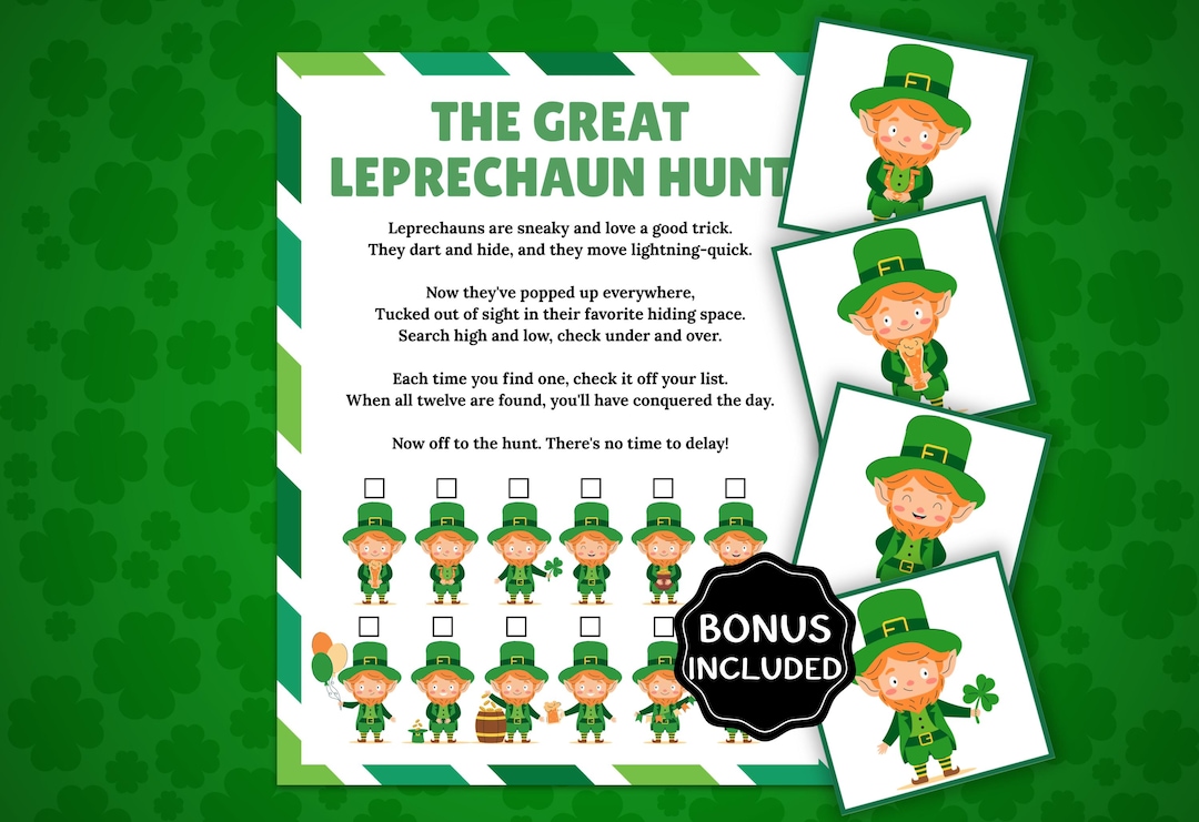 Leprechaun Scavenger Hunt Game, St Patricks Day Game for Kids ...