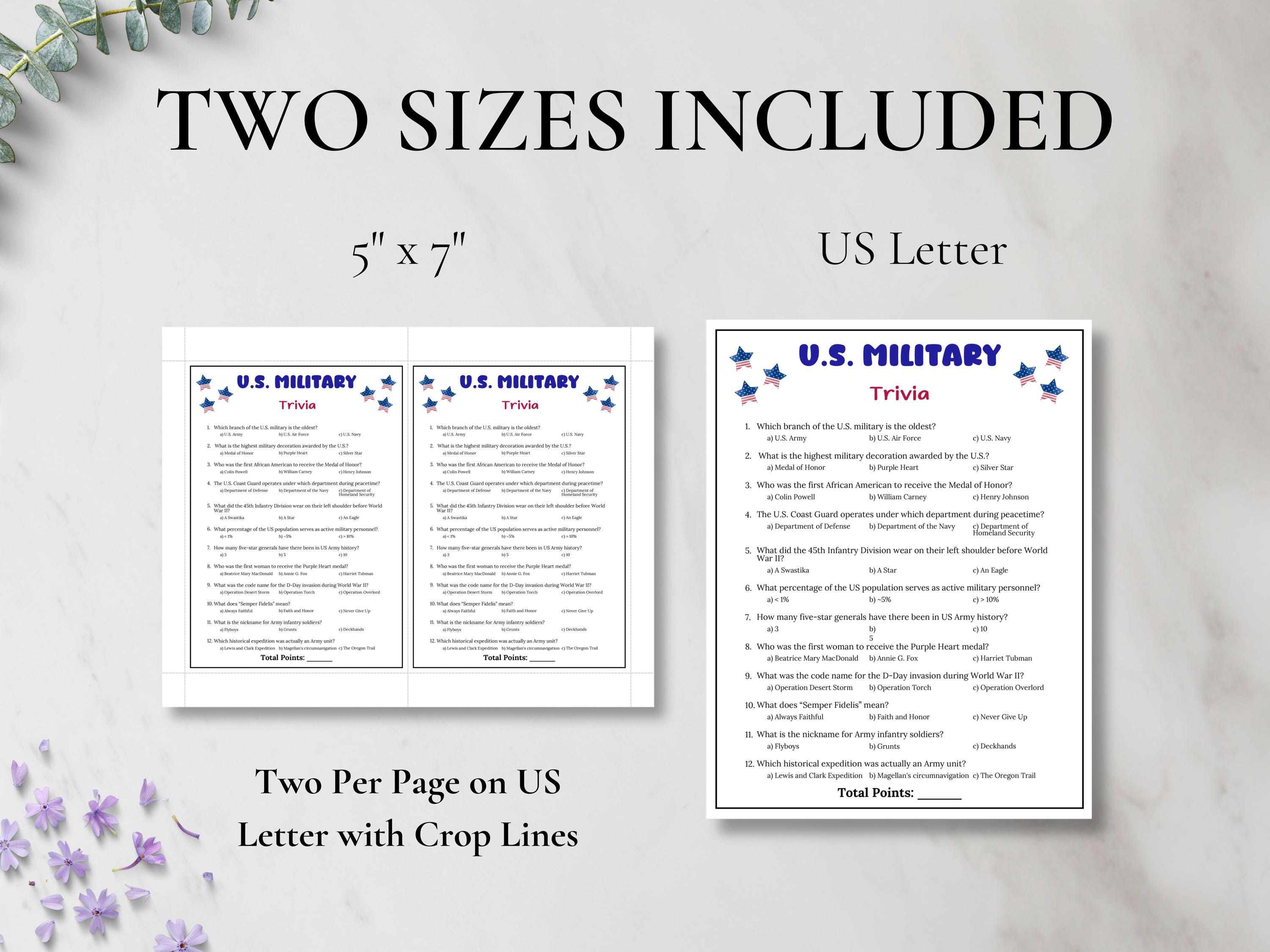 U.S. Military Trivia Quiz, Memorial Day Games for the Office, Memorial ...