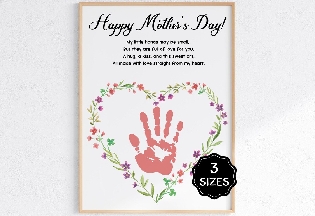 Mother's Day Handprint Art With Poem, Mother's Day Handprint Craft From ...