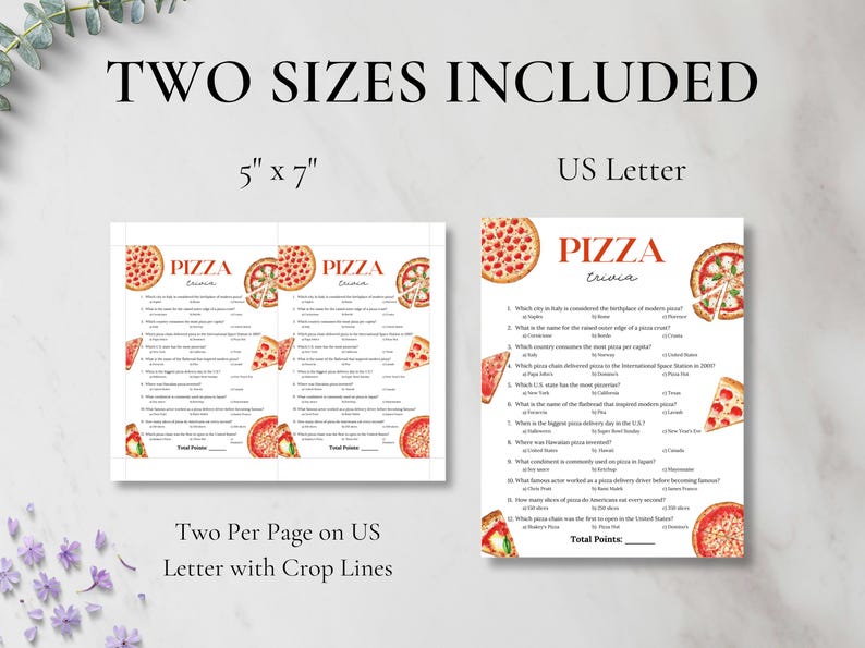 Pizza Trivia, Italian Food Trivia, Pizza Party Game for Kids & Adults ...