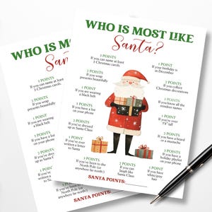 Who is Most Like Santa Game, White Elephant Game, Family Games for ...