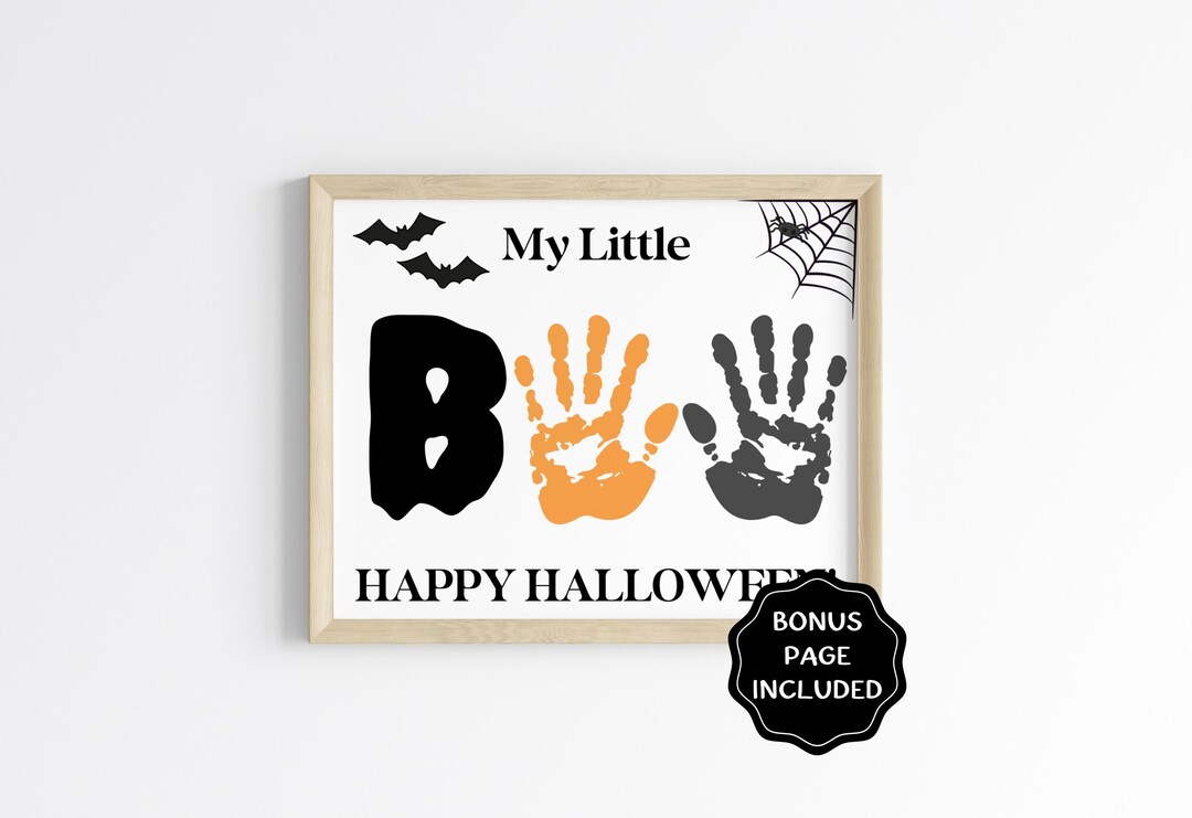 Halloween Handprint Art, My Little Boo Footprint Craft, Daycare ...