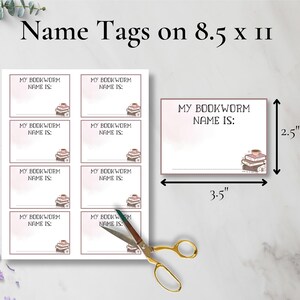 What's Your Bookworm Name With Name Tags, Book Club Games Printable ...