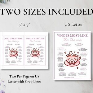 Who is Most Like the Teacup, Tea Party Game, Ladies Tea Party, High Tea ...
