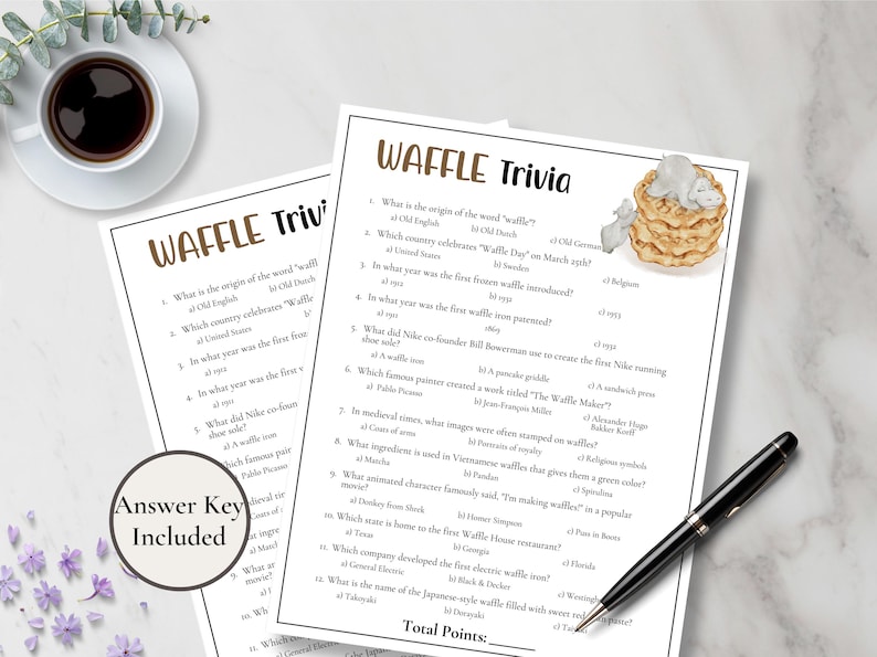 Waffle Trivia Game, Waffle Games, National Waffle Day Activities ...