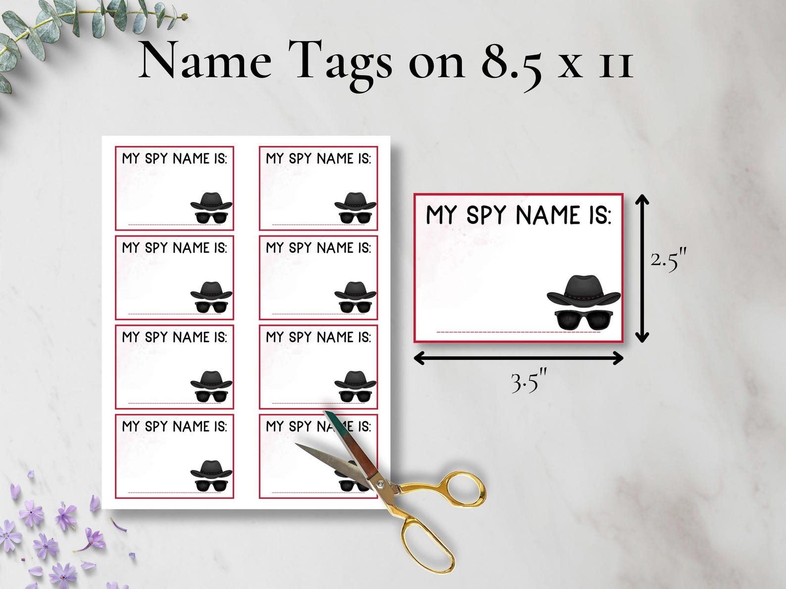 What's Your Spy Name Game With Name Tags, Spy Themed Party Game for ...