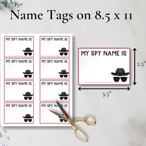 What's Your Spy Name Game With Name Tags, Spy Themed Party Game for ...