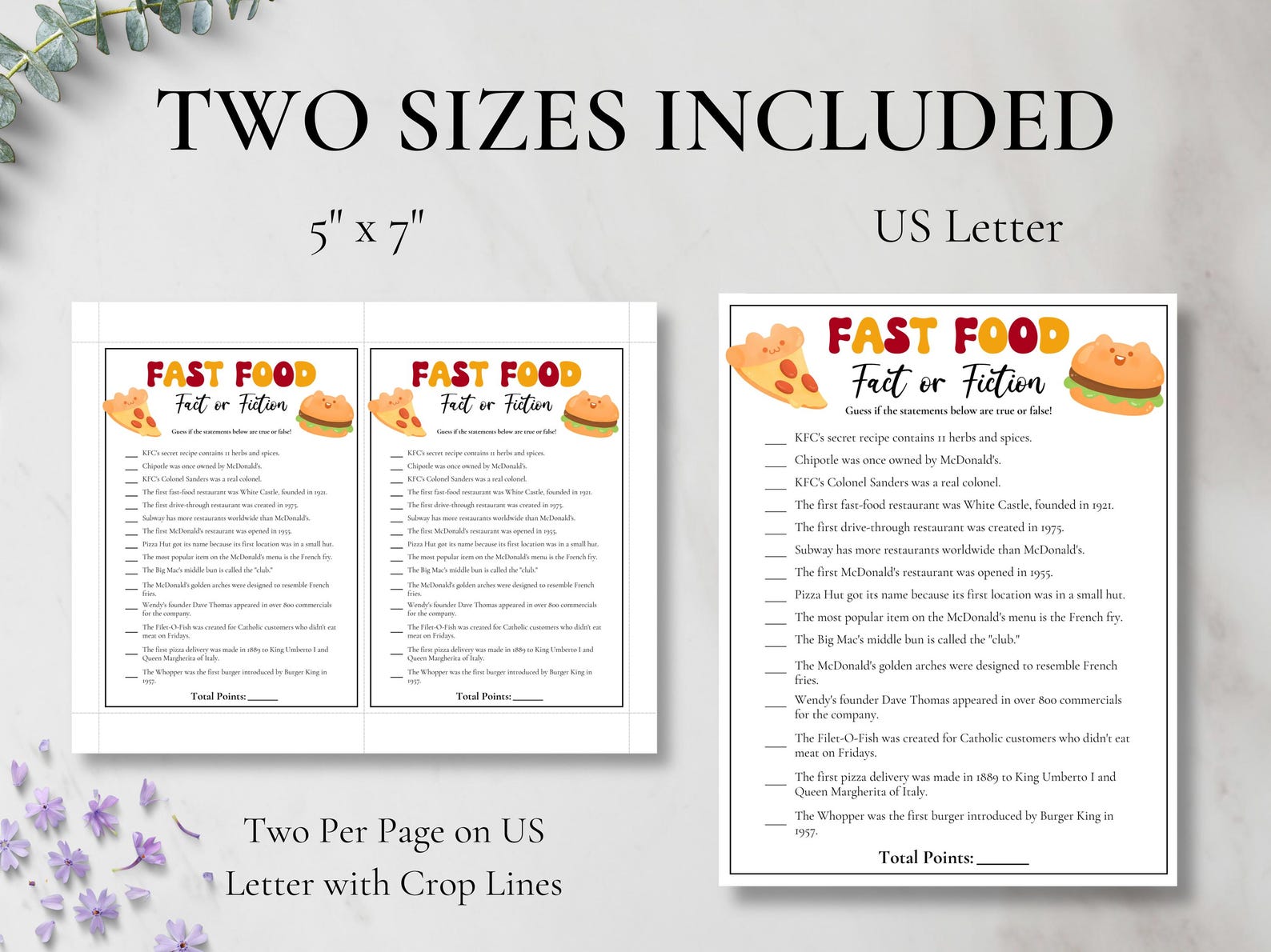 Fast Food Trivia Game, Food Trivia Quiz for Kids & Adults, Fast Food ...