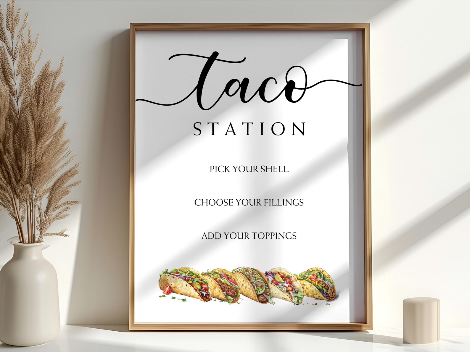 Taco Bar Sign With Table Cards, Taco Tuesday Party, Printable Fiesta ...