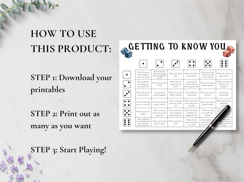 Getting to Know You Printable Game, Dicebreaker Game, Team Building ...