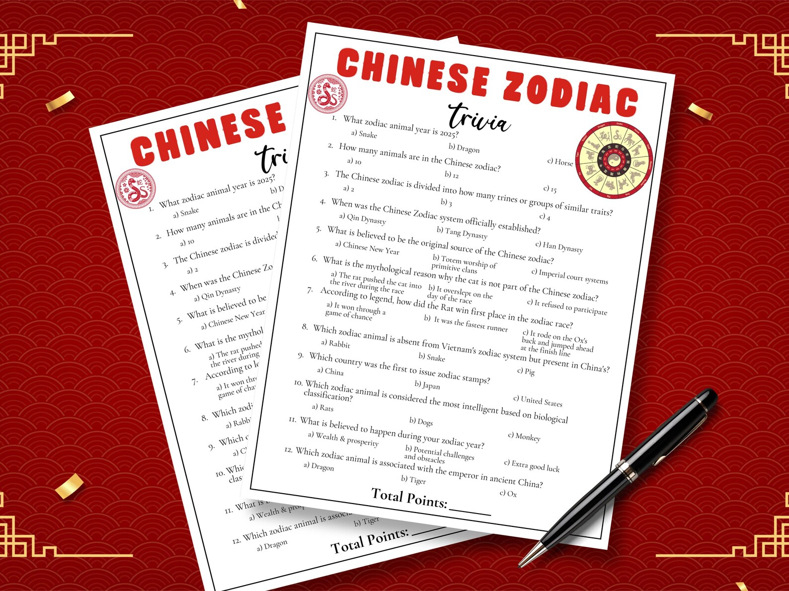 Chinese Zodiac Trivia, Lunar New Year Trivia, 2025 Chinese New Year ...
