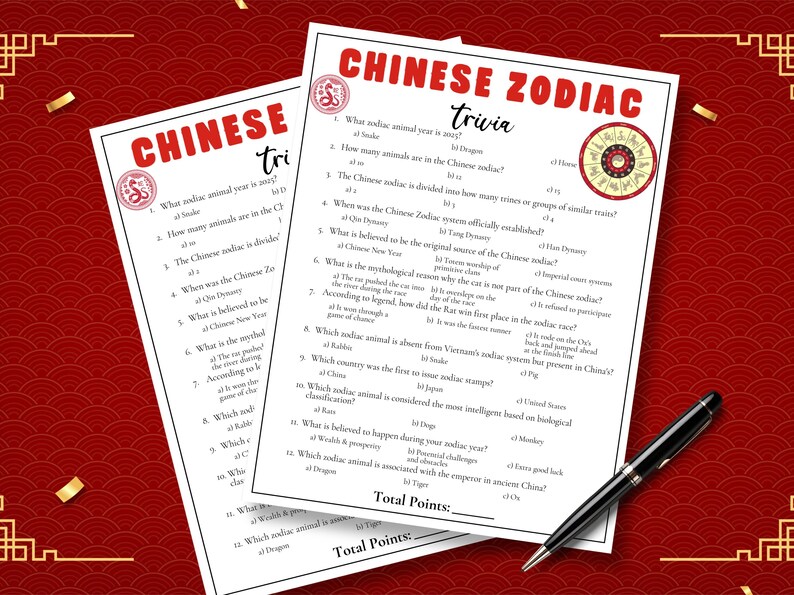 Chinese Zodiac Trivia, Lunar New Year Trivia, 2025 Chinese New Year ...
