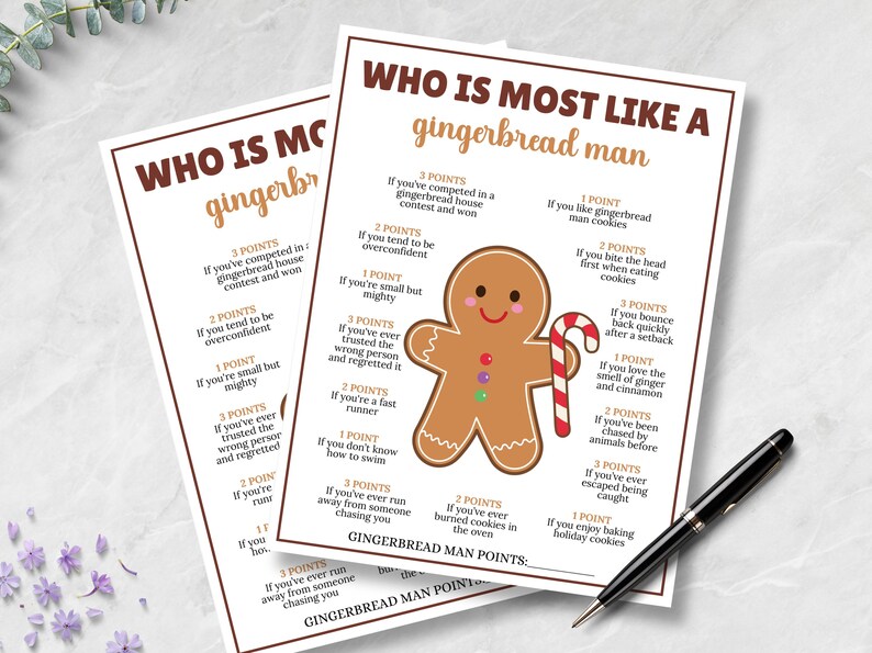 Who is Most Like A Gingerbread Man Game, Gingerbread Games for Kids ...