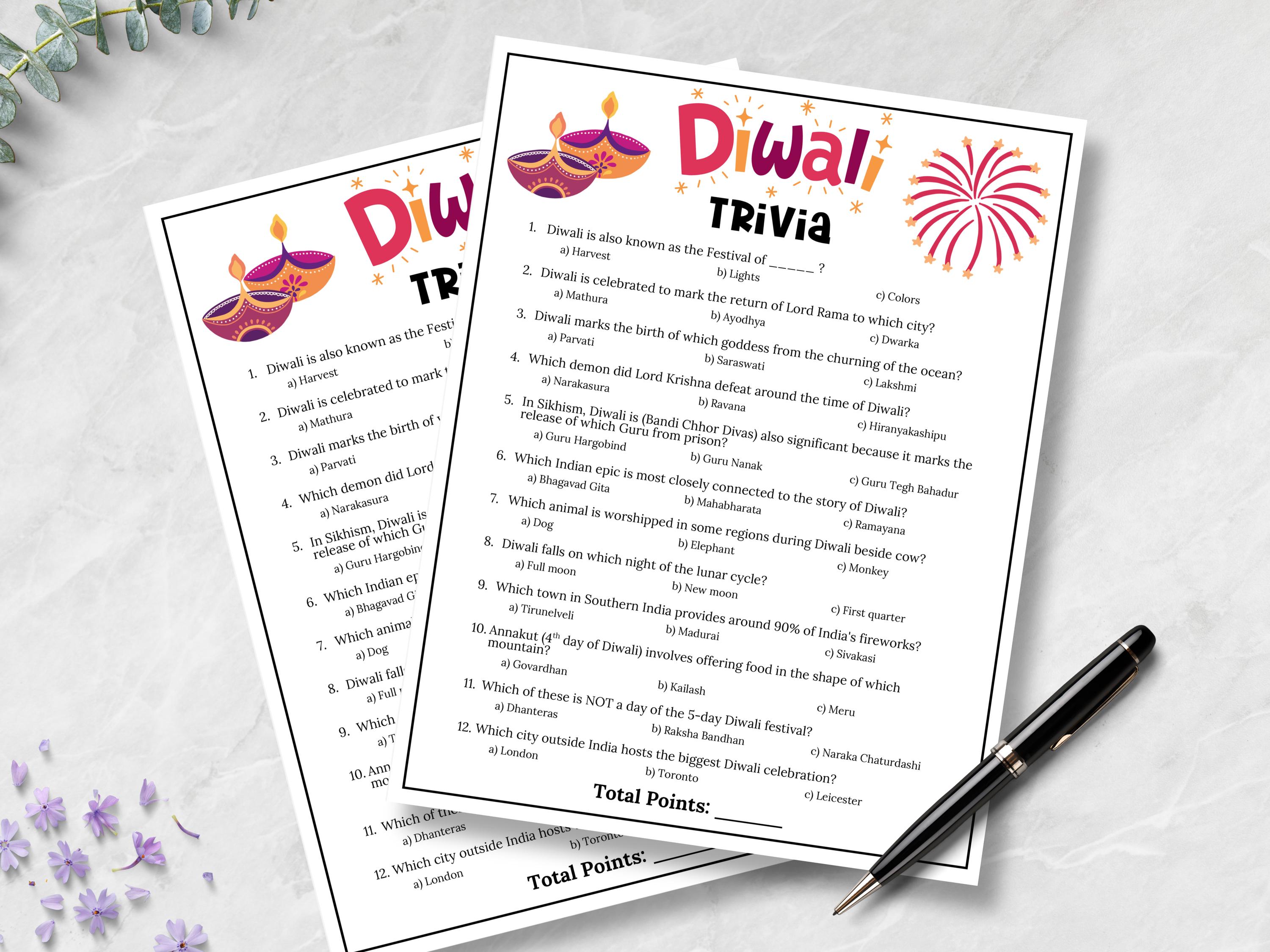 Diwali Trivia Game, Diwali Games, Diwali Party Game, Indian Party Game ...