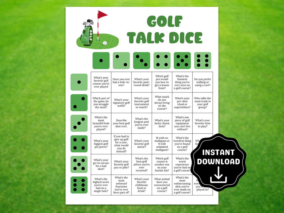 Golf Dice Game, Printable Golf Game, Golf Ice Breaker Activity, Golf ...