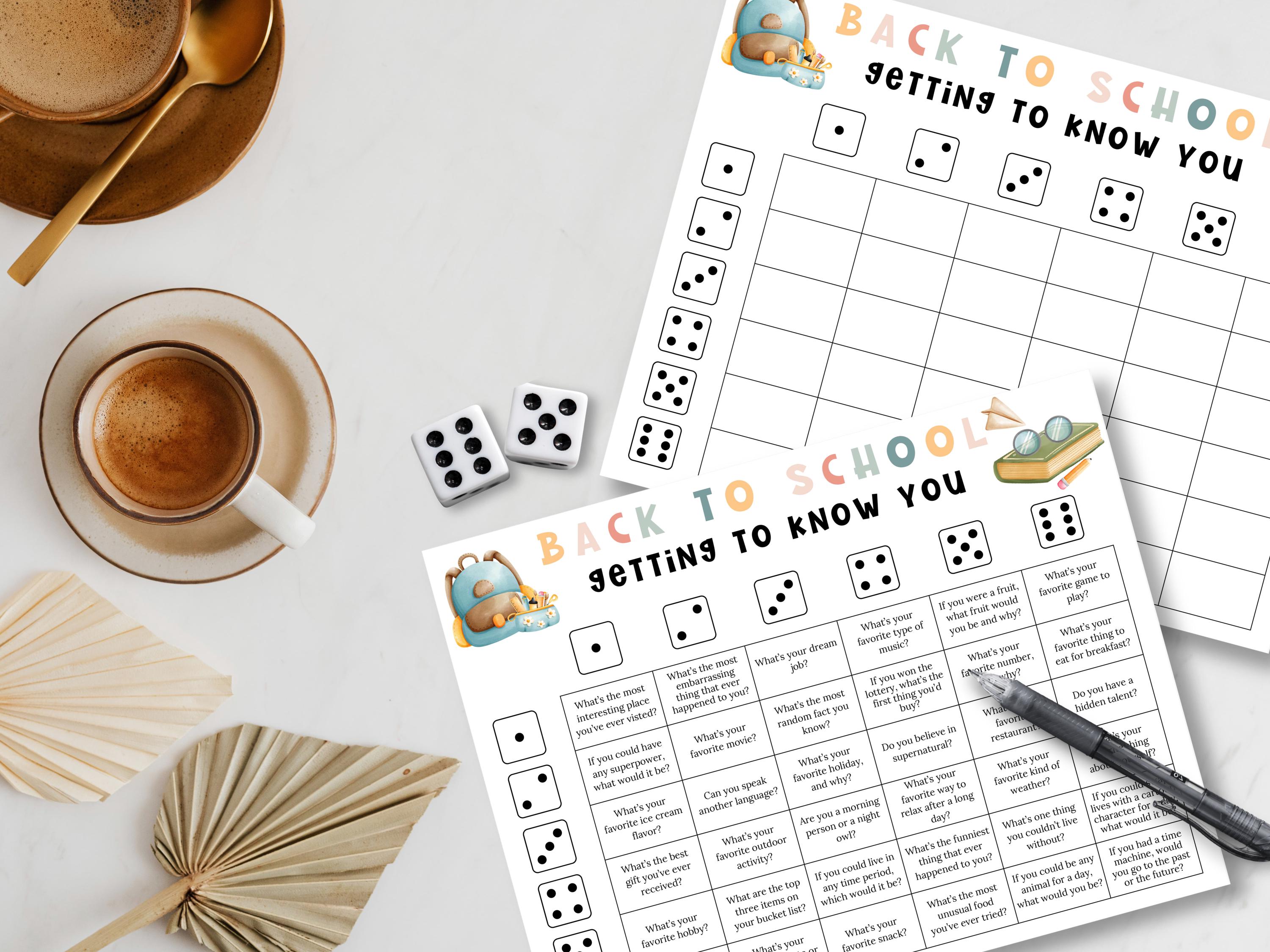 Back to School Dicebreaker, Get to Know You Dice Game, Fun Classroom ...