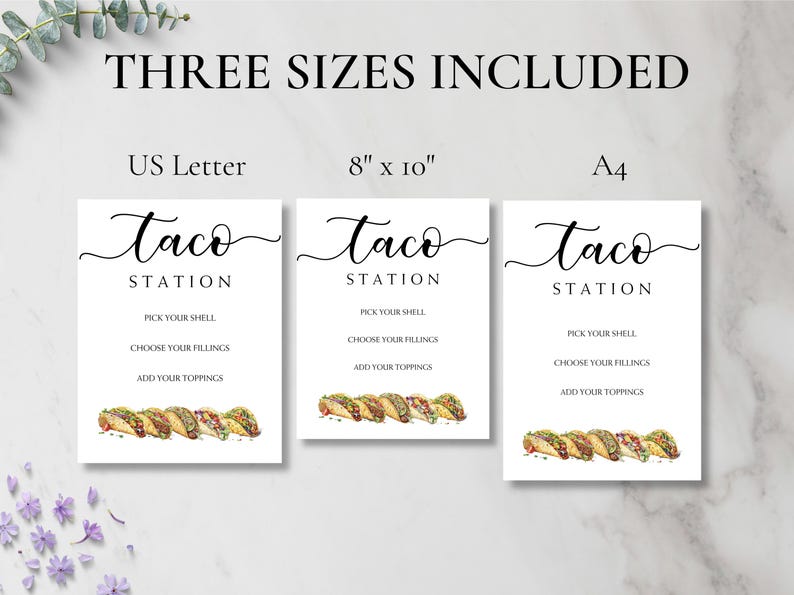 Taco Bar Sign With Table Cards, Taco Tuesday Party, Printable Fiesta ...