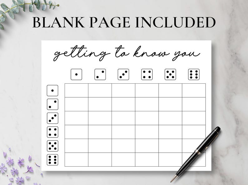 Getting to Know You Printable Game, Dicebreaker Roll and Tell Game ...