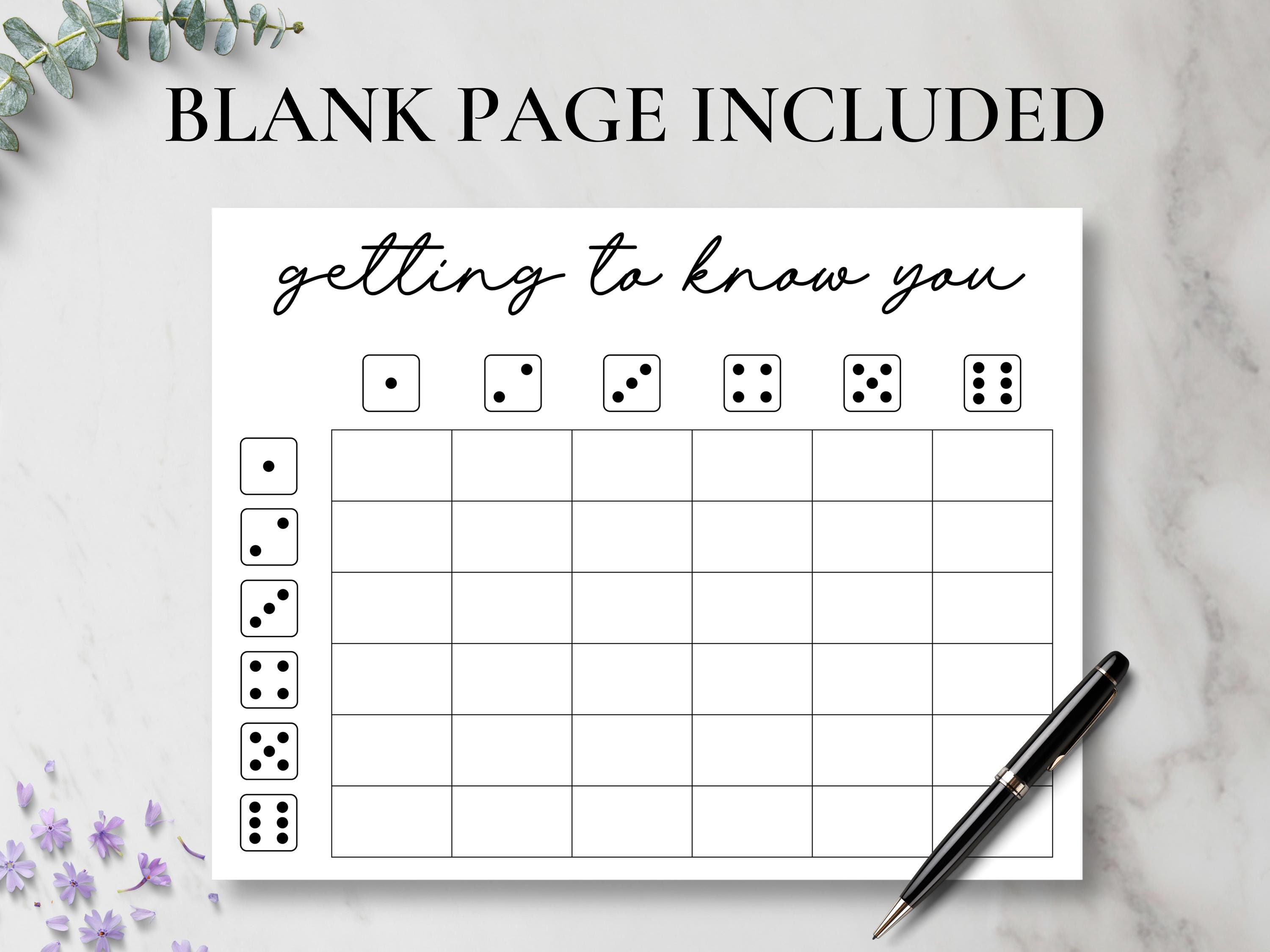Getting to Know You Printable Game, Dicebreaker Roll and Tell Game ...