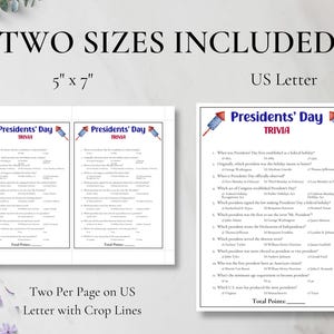 Presidents Day Trivia Game, Presidents Day Games for Presidents Day ...