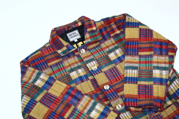 80s Lerros New Generation Recycled Patchwork Flannel … - Gem