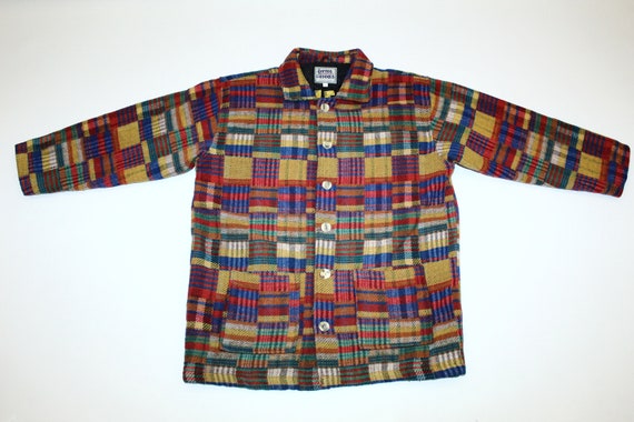 80s Lerros New Generation Recycled Patchwork Flannel … - Gem